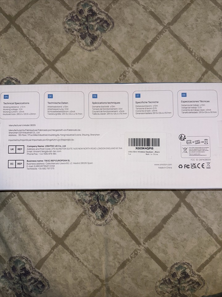 Omotion Black Wireless Keyboard Model WK001 | eBay