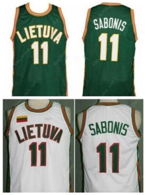 Custom Retro Arvydas Sabonis #11 Zalgiris Kaunas Jersey Lietuva Name ...