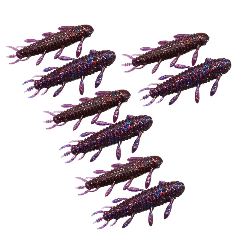 8Pcs Wacky Worms Fishing Lures Set Bass Fishing Wacky Rigs Soft Plastic ...