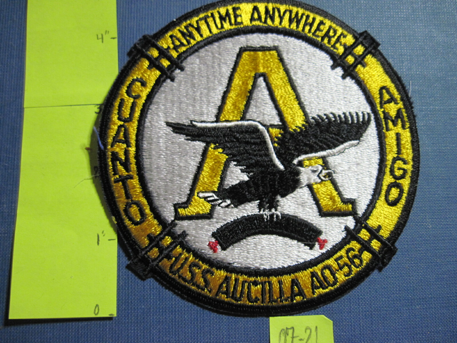 USN NAVY 1960s Vintage original Patch USS AUCILLA AO-56 ww2 Fleet Oiler ...