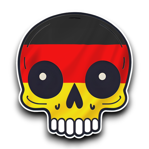Cute Skull With Germany German Country Flag Cartoon Vinyl Sticker Decal ...