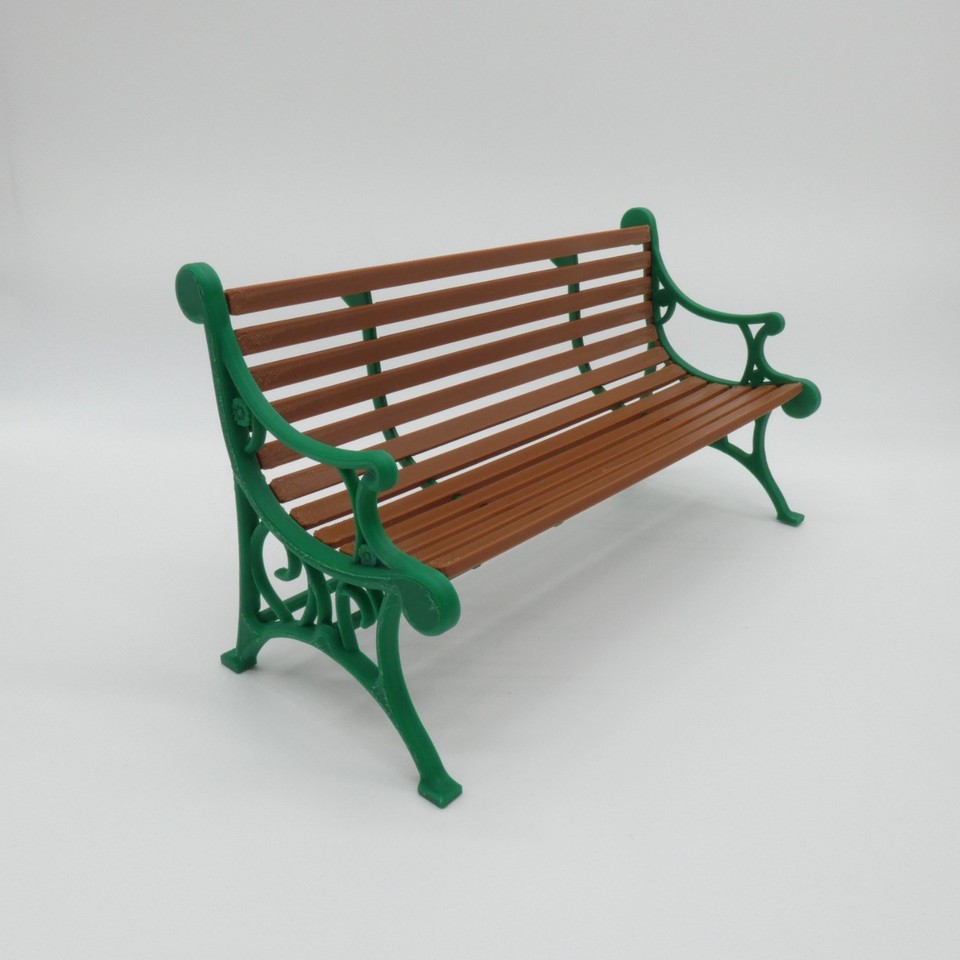1/6 Scale Doll Furniture Park Bench Green Brown 1:6 Barbie Integrity ...