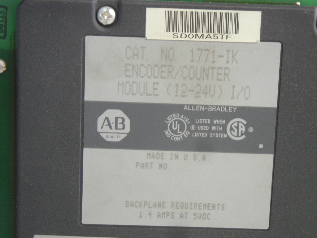 ALLEN BRADLEY 1771-IK SER. A USED ENCODER / COUNTER MODULE REV. H ...