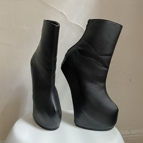 Heel-Less McQueen Style Crossdresser Black Platform Boot 42 Womens 10.5 ...