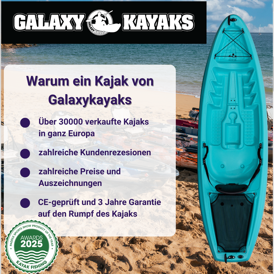 Kajak REEF Galaxy Kayaks Sit on Top günstiges Einsteigerkajak inklusive ...