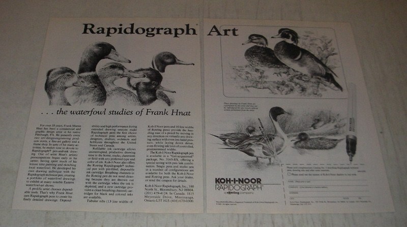 1990 Koh-i-noor Rapidograph Pens Ad - The waterfowl studies of Frank ...