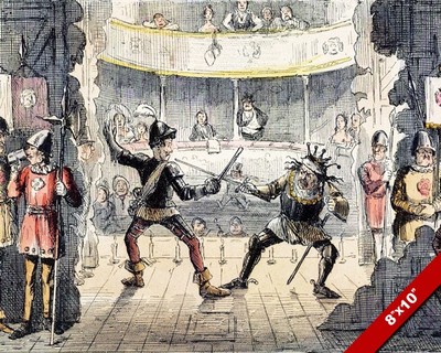MEDIEVAL SWORDFIGHT BATTLE ON STAGE DRAMA PAINTING THEATER ART REAL ...