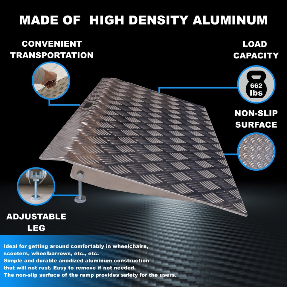 WORHAN® Rigid Threshold Ramp for Wheelchair Loading Platform Anodized ...