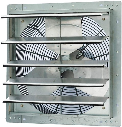 - 18" Wall Mounted Shutter Exhaust Fan - Automatic Shutter - Single ...