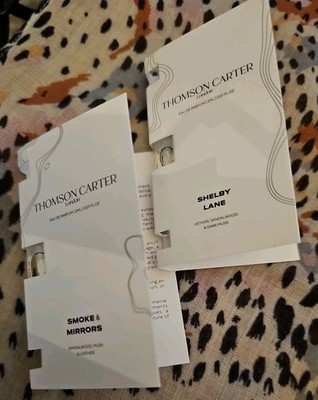 SET OF 2 THOMSON CARTER SHELBY LANE SMOKE & MIRRORS FRAGRANCE 2ml EAU ...