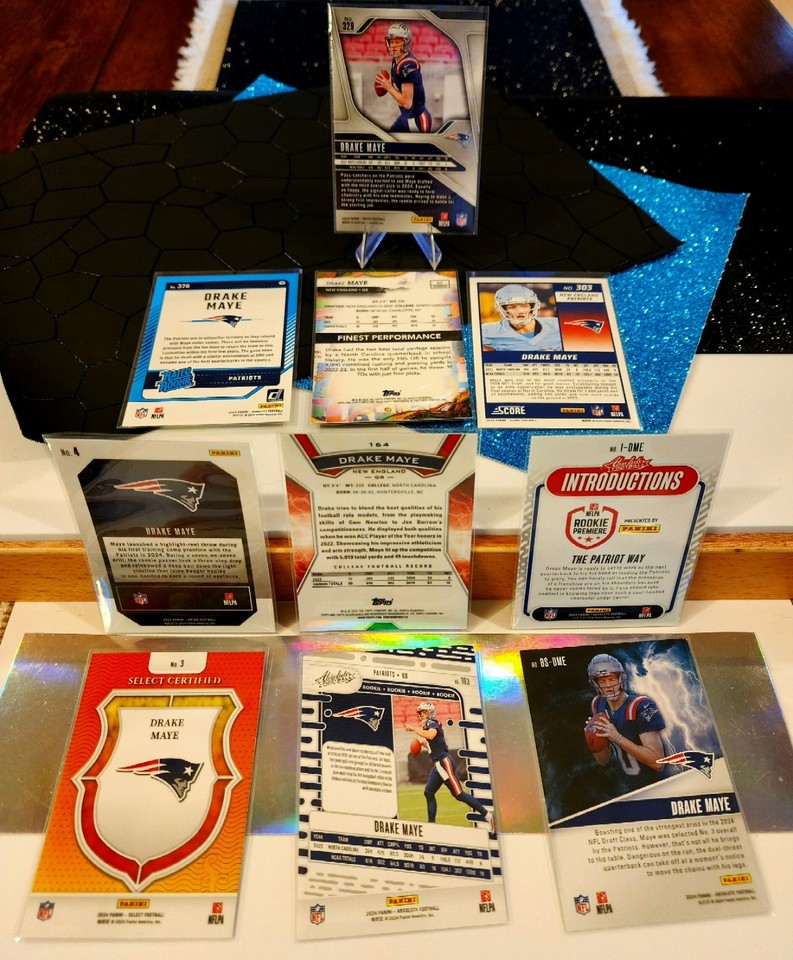 2024-25 Drake Maye Lot Of 10 🔥 PRIZM, SELECT, Absolute, Topps, Donruss ...