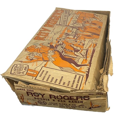 Marx Roy Rogers Double R Bar Ranch Play Set 1950's - Rare BOX ONLY READ ...