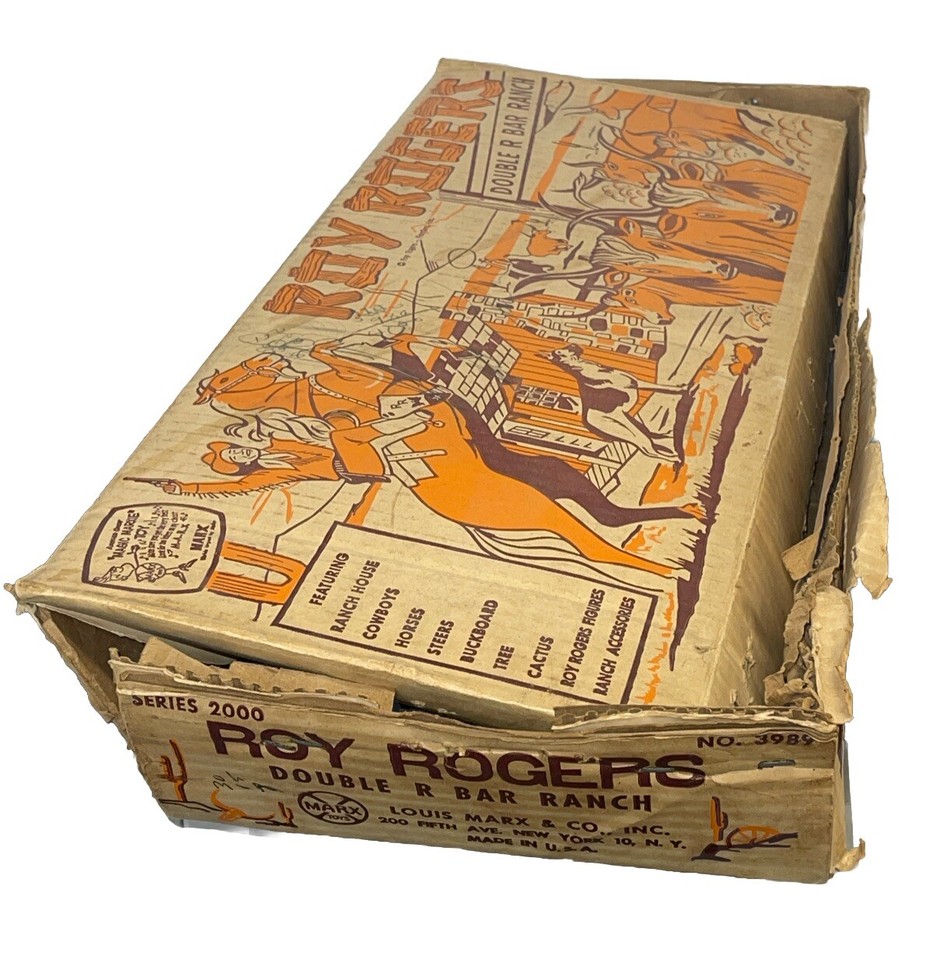 Marx Roy Rogers Double R Bar Ranch Play Set 1950's - Rare BOX ONLY READ ...