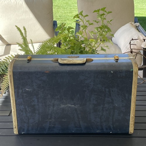 VTG 1950s Samsonite Shwayder Bros Hard Shell Suitcase Blue Marble, No ...
