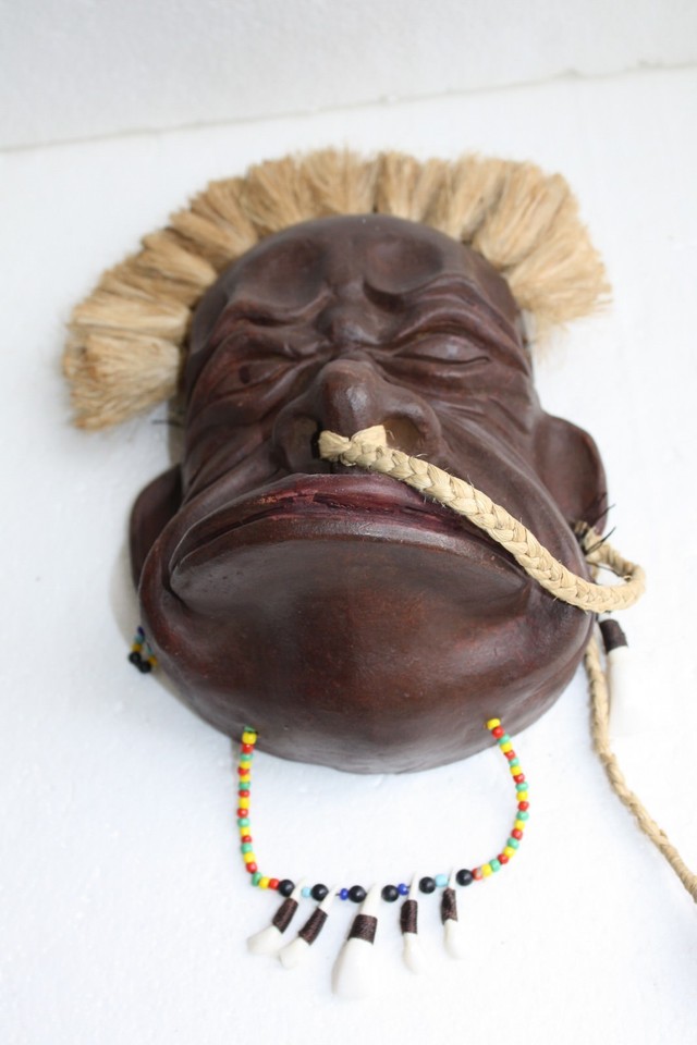 Old Vintage Hand Carved Decorative Wooden Mask Wood Art Home Decor ...