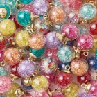 100pcs Colorful Glass Ball Pendants Rhinestone Smooth Mini Charms Craft ...