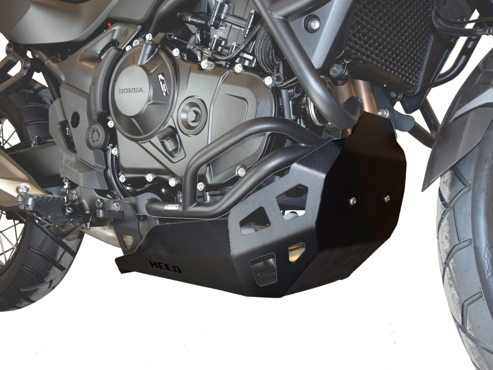 Lower crash bars + black steel ENGINE GUARD HEED Honda XL 750 Transalp ...