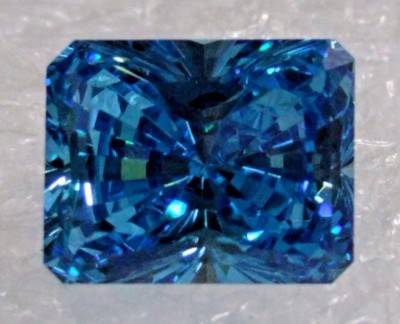 Beautiful Vibrant Blue Radiant Cut Cubic Zirconia (CZ) 9x7mm Loose ...
