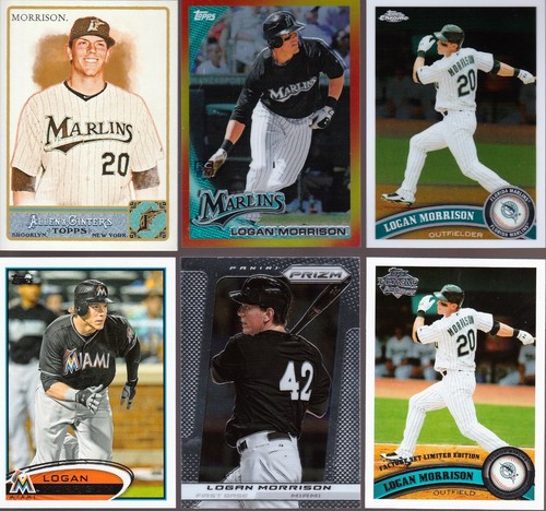 ⚾ 20 + different LOGAN MORRISON cards lot RC 2010- 2019 Marlins ...