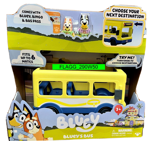 Buy New Bluey's Bus Playset Bluey Bingo Figures & Bus Pass Vehicle Fits ...