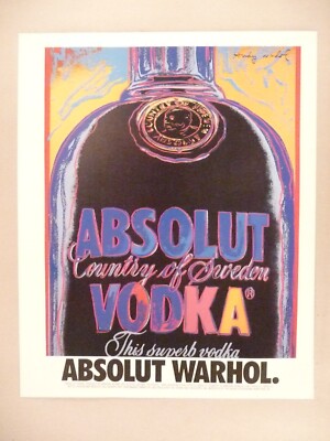 Absolut Vodka MAGAZINE AD - 1996 ~~ Absolut Warhol ~~ Andy Warhol | eBay