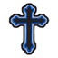 Blue & Black Decorative Cross Patch, Religious Cross Patches | eBay