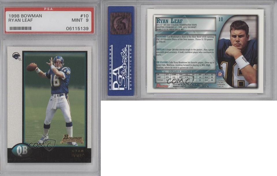 1998 Bowman Ryan Leaf #10 PSA 9 MINT a8k | eBay UK