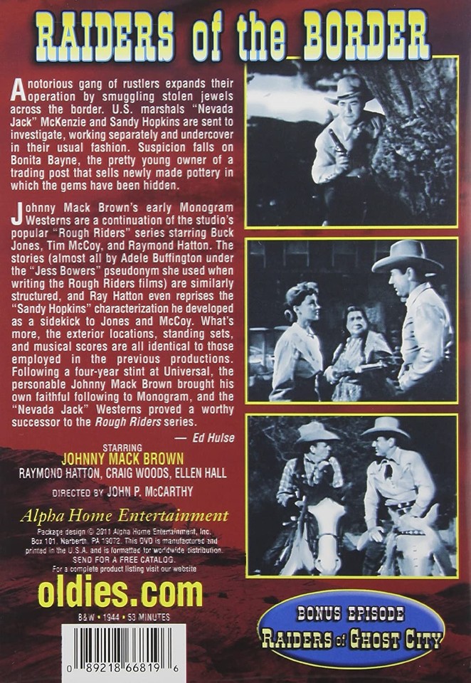 Raiders of the Border (DVD) Johnny Mack Brown Raymond Hatton Craig ...