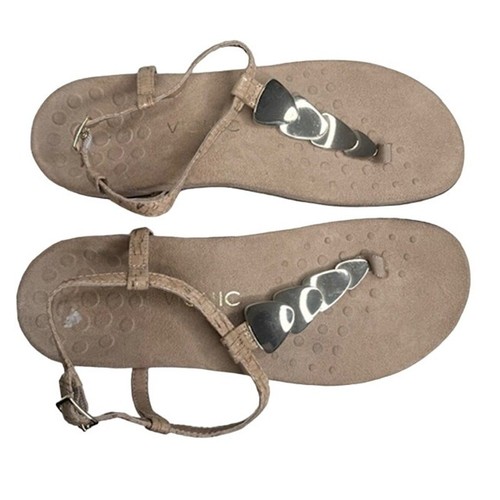VIONIC Women's 9 Rest Miami Supportive Sandal Thong Ankle Strap Tan ...
