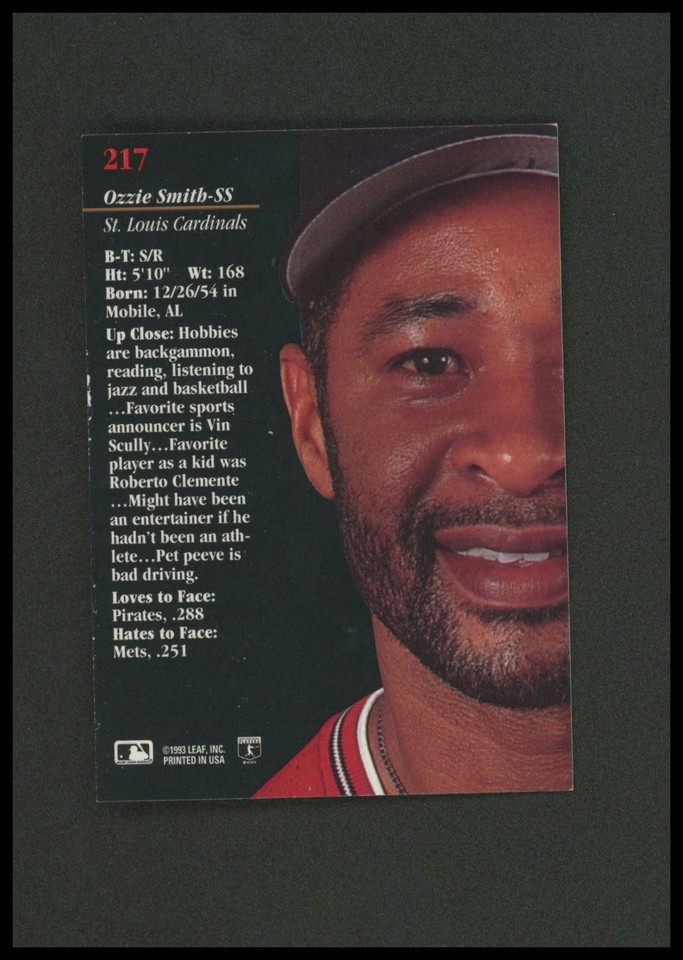 1993 Leaf Studio #217 Ozzie Smith Baseball Card | eBay