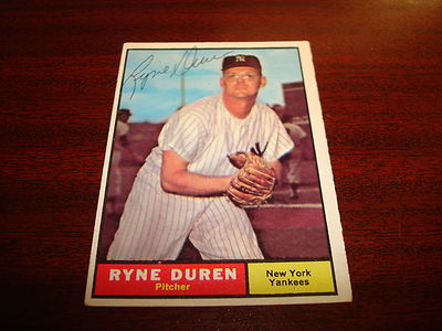 1961 TOPPS #356 RYNE DUREN YANKEES (D. 2011) ANGELS SIGNED AUTOGRAPH ...