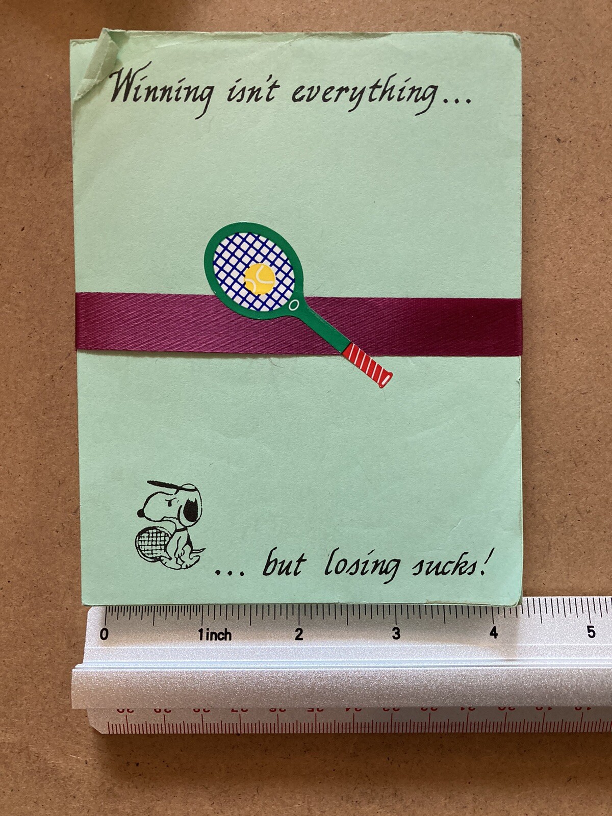 Vintage 1990's Tennis Snoopy Note pad. Winning isn't everything but ...