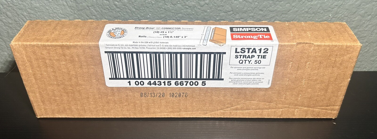 QTY. 50 Simpson Strong-Tie Strap Tie 12" LSTA12 New- Unopened Box | eBay