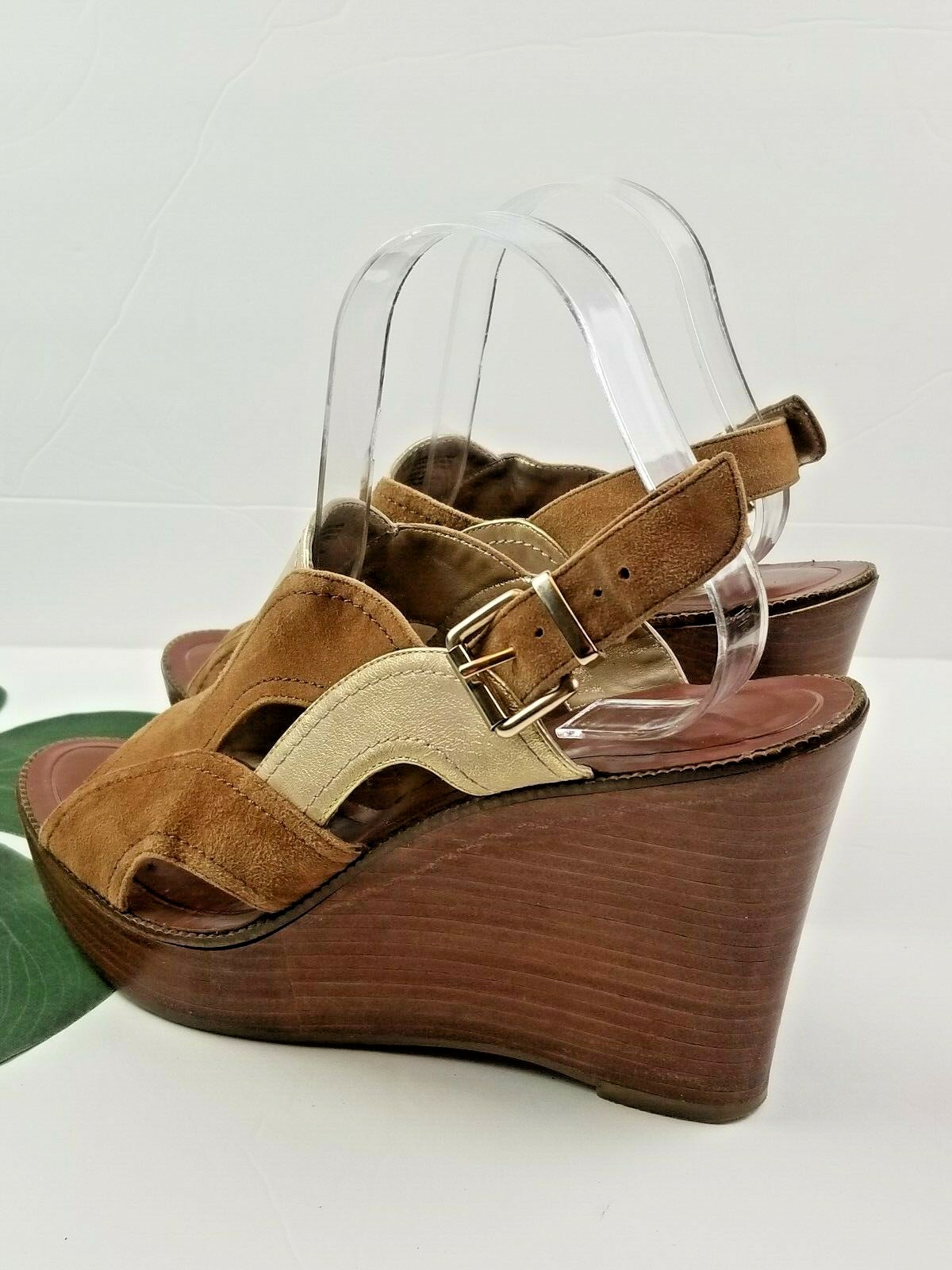 Hive & Honey Brown Suede Wedge Sandals Size 10 M - Gem