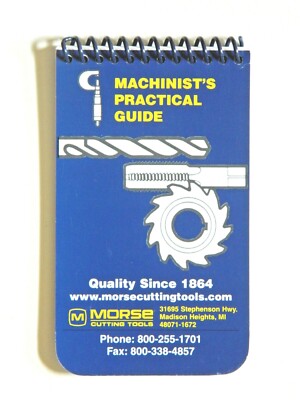 Machinist's Practical Guide Pocket Manual Handbook Blue Book Toolbox ...