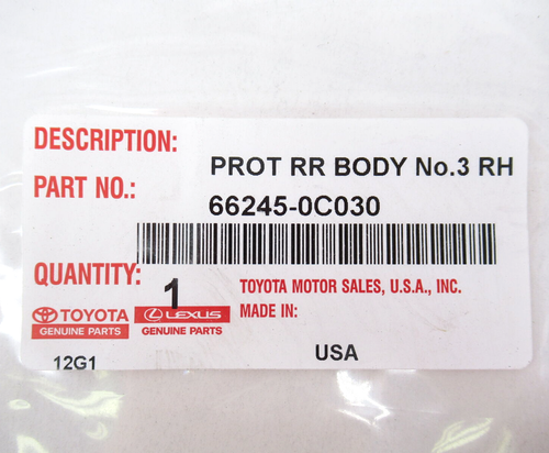 Genuine OEM Toyota 66245-0C030 Passenger RH Rear Stone Guard 2014-2021 ...
