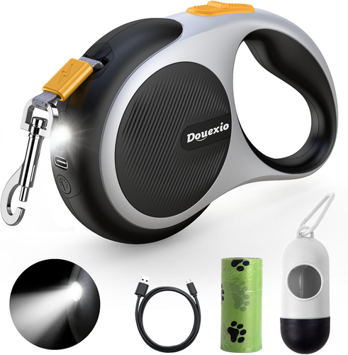 Retractable Dog Leash with LED Flashlight, Upgrade 3 in 1 Dog Leash ...
