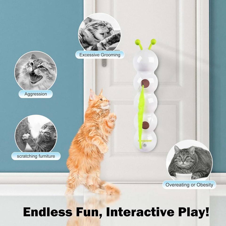 Caterpillar Smart Cat Toy – Interactive Caterpillar Cat Toy for Indoor ...