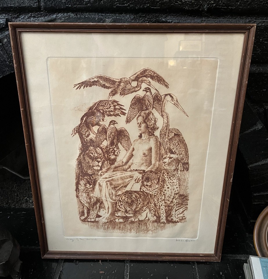 Herbert Lewis Fink Signed Etching Lady Of The Animals AP Original Print RARE | eBay