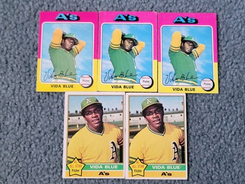 Vida Blue (1975-76) Baseball Card Mixed Lot of approx 5 Cards | eBay