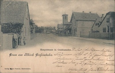 France Hauptstrasse Grafenstaden,Illkirch-Graffenstaden 1906 Mulhausen ...