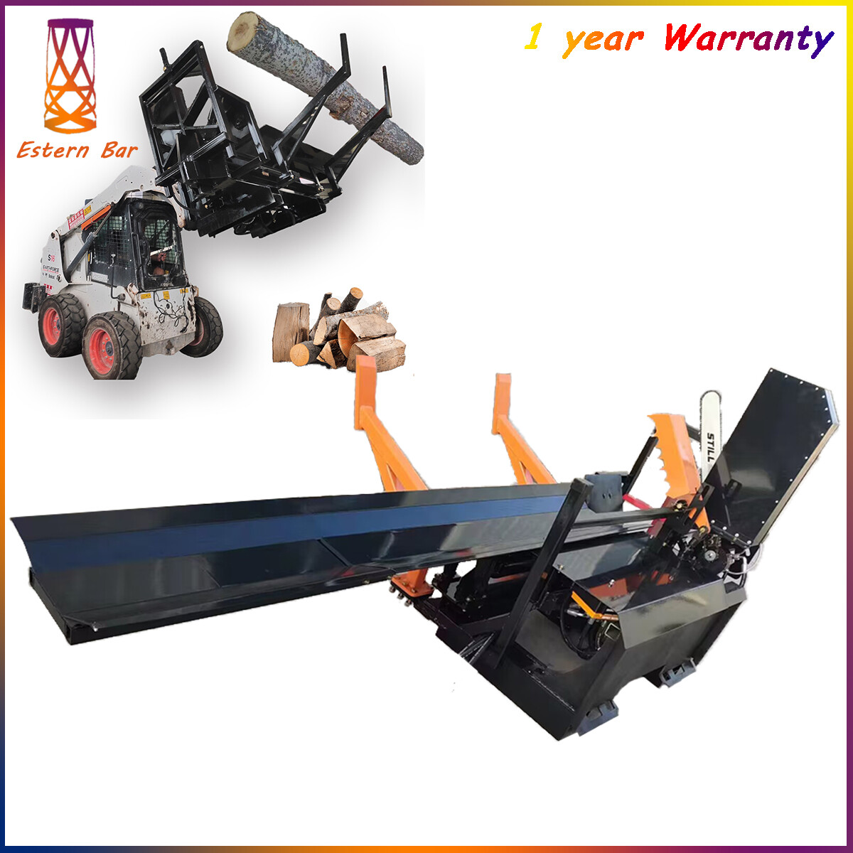30t Wood Processor Log Splitter Skid Steer Attachment Firewood ...