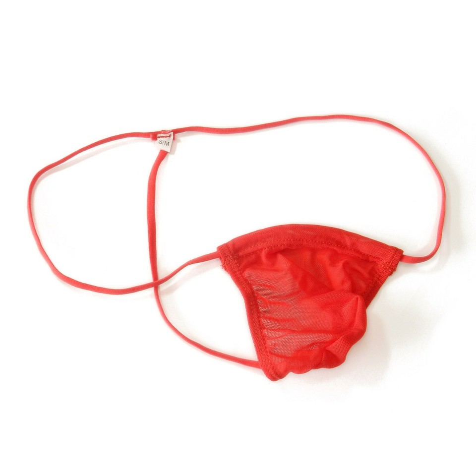 K3450 K345 Mens Micro Pouch Thong G String Semi C-thru Mesh Nylon ...