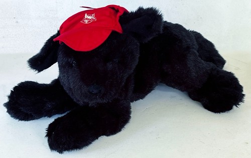 Gund 15” BLACK LAB puppy DOG plush with RED CAP made for EDDIE BAUER | eBay