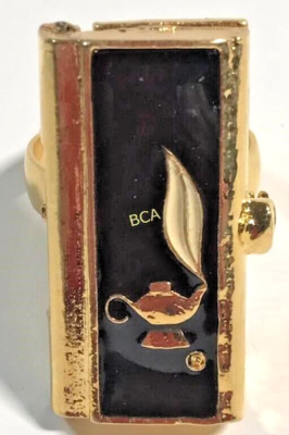 Old Mirror Lipstick Ring - Pretty Cool! Magic Focus Logo Rings | eBay