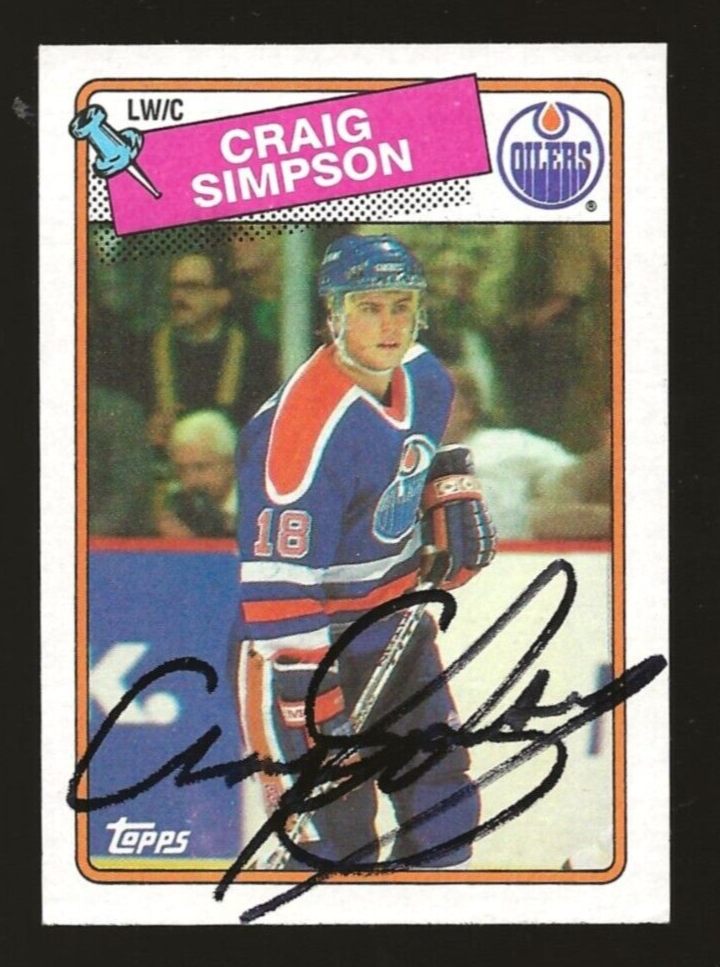 1988-89 Topps Craig Simpson Autographed Card #27 Edmonton Oilers | eBay
