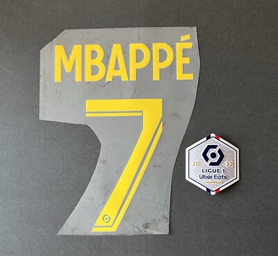 Mbappé #7 PSG Ligue 1 2022/23 Name & Number Heat Press Set | eBay