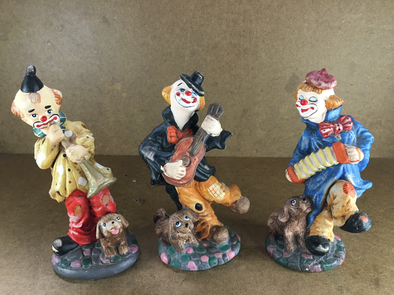 3 Vintage Ceramic Clown Musicians. Hand Painted Figurines 8" | eBay