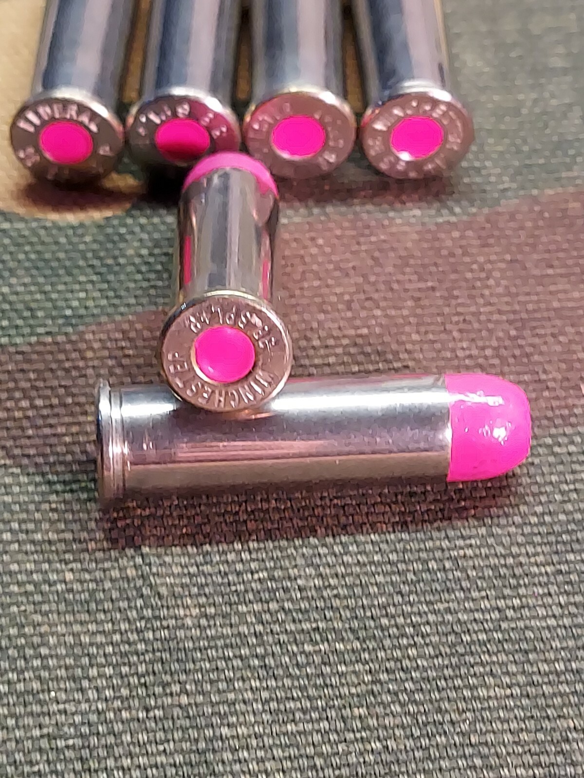 38 SPECIAL SNAP CAPS SET OF 6, PINK AND NICKEL, REAL 125gr WEIGHT!!! | eBay