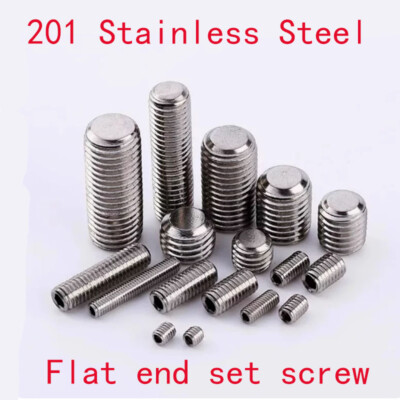 M3 M4 M5 SUS201 Steel Allen Set Screws Hex Socket Flat End Machine ...